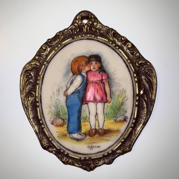 Artini | Art | Two Vintage Artini Sculptured Engraving Hand Painted ...